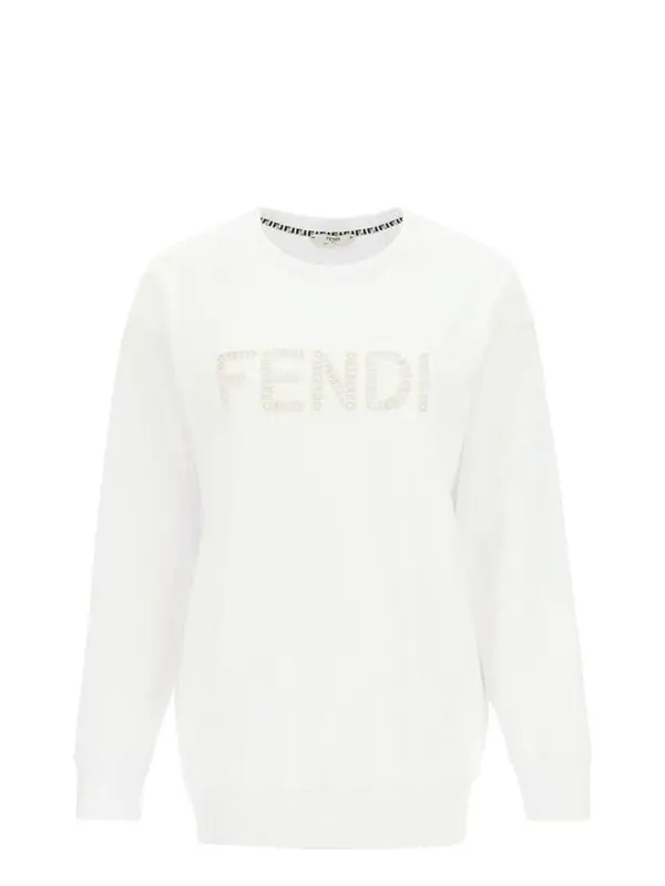 Fendi Alphabet Logo Long Sleeve Hoodie - White