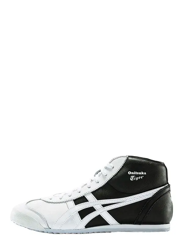 Onitsuka Tiger Mexico Mid Runner In White And Black - White/black