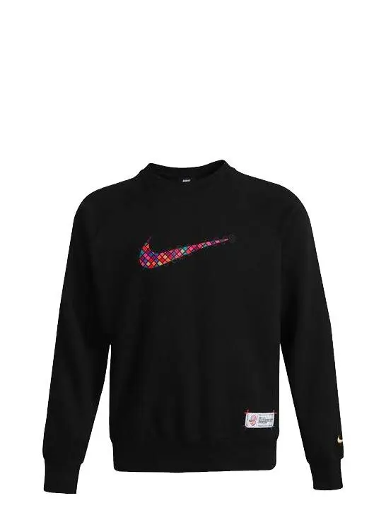 Nike Crewneck Sweatshirt With Graphic Swoosh - Black