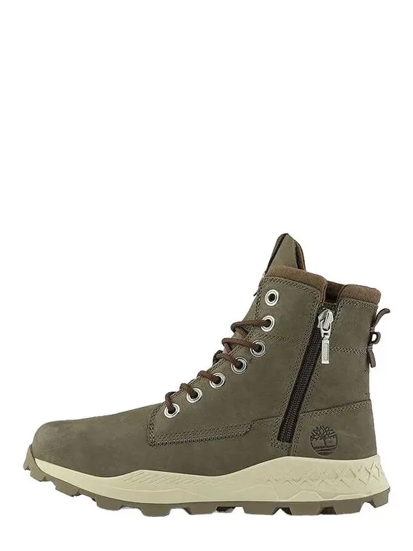 Timberland Brooklyn Side Zip Boots - Dark Brown/white