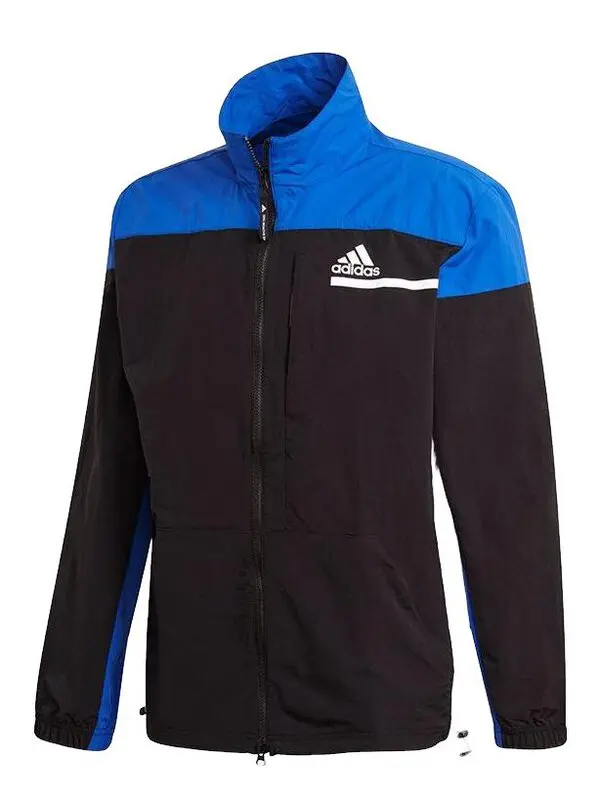 Adidas Zne Ttop Wvn Colorblock Stand Collar Sports Jacket - Black