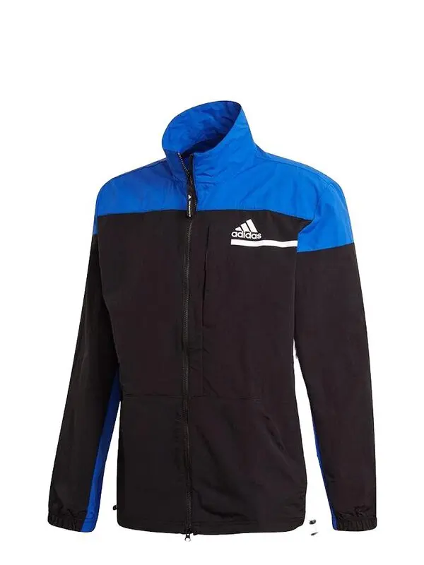 Adidas Zne Ttop Wvn Colorblock Stand Collar Sports Jacket - Black
