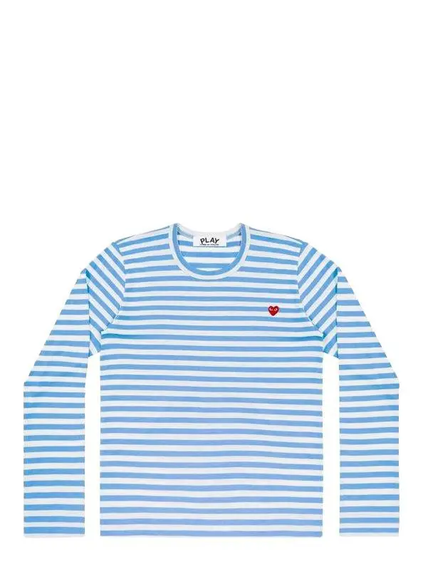 Play Comme Des Garcon Striped Long Sleeve T-shirt - Bluewhite