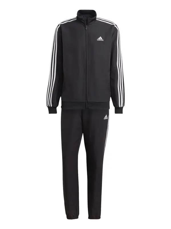 Adidas 3-stripes Woven Track Suit Asia Sizing 'black White - Black/black