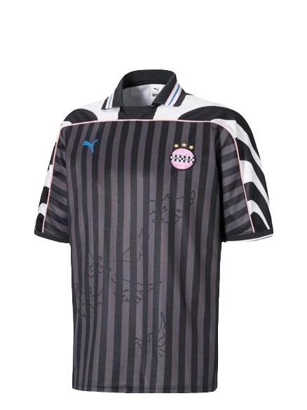 PUMA X Ks Jersey Stripe Splicing Short Sleeve Polo - Black