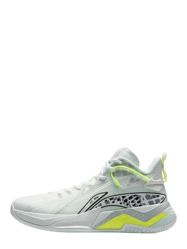 LI-NING War Falcon Mid Professional Basketball Shoes - White/green