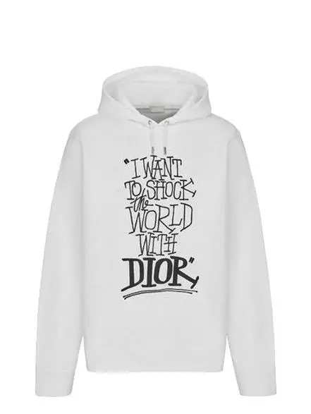 Dior And Shawn Stussy Alphabet Logo Print Hoodie - White