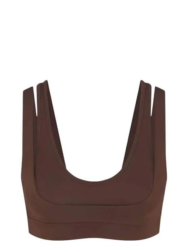 Nike X Skims Matte Double Strap Scoop Bra - Dark Sepia