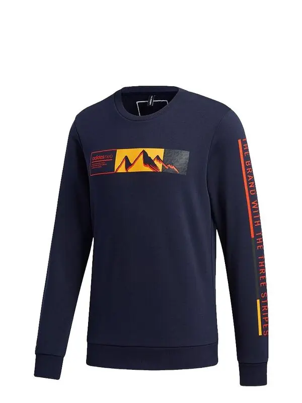 Adidas Neo Sweatshirt With Mountain Graphic - Navy