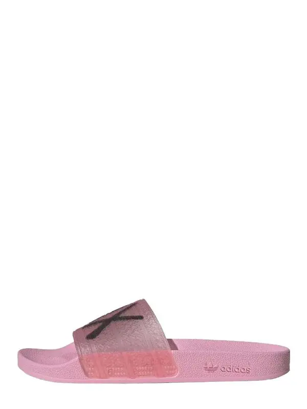 Adidas Adilette Slides With Graphic Detailing - Pink/black