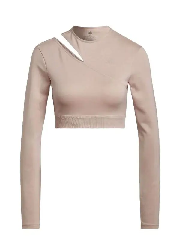 Adidas Long Sleeve Cropped Sports Top - Pink