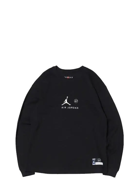 JORDAN X Fragment Design Collaboration Long Sleeve Crew Neck Pullover - Black