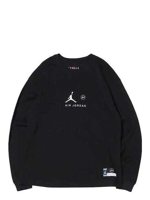 JORDAN X Fragment Design Collaboration Long Sleeve Crew Neck Pullover - Black
