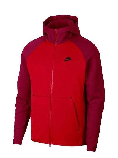Nike Splicing Colorblock Hooded Jacket - Red