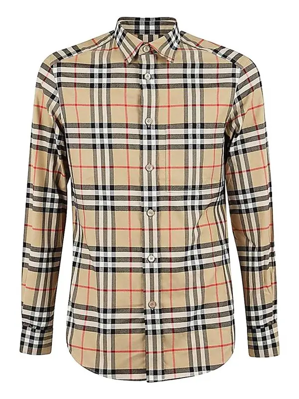 Burberry In Cotton With Vintage Check Pattern - Tan