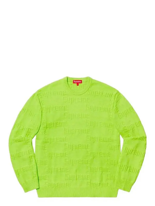 Supreme Fw19 Week 4 Raised Logo Sweater - Green
