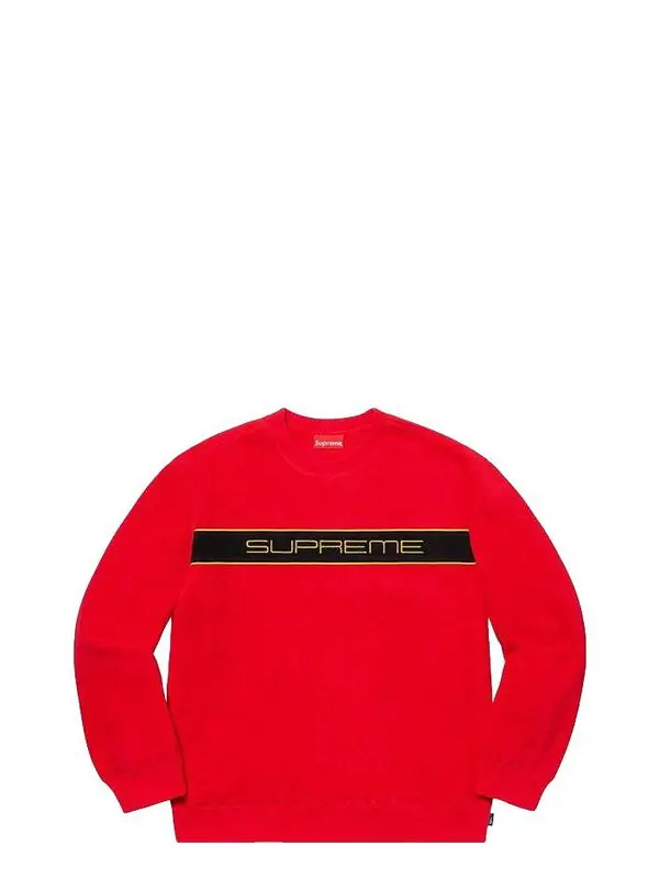 Supreme Embroidered Logo Fleece Round Neck - Red