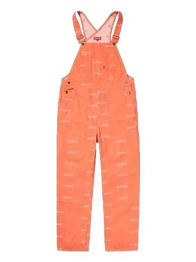Supreme Logo Denim Overalls - Orange