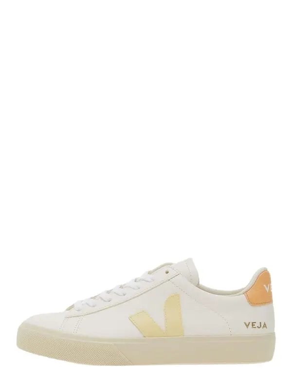 VEJA Campo Chromefree Leather Sneakers - White/sun/peach