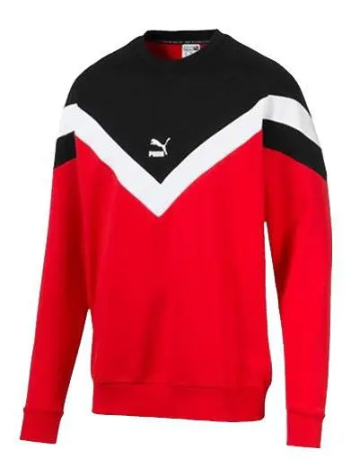PUMA Round Neck Knit Pullover - Black-red