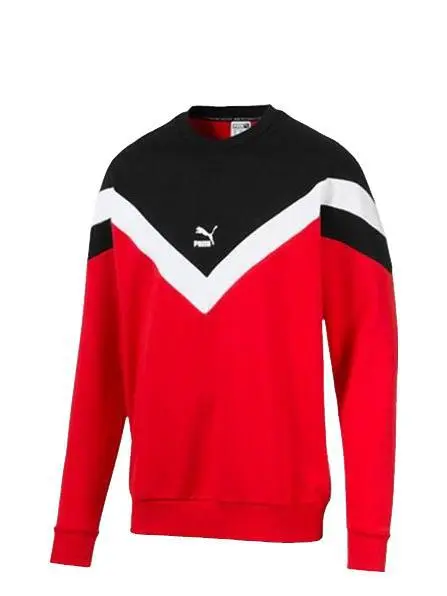 PUMA Round Neck Knit Pullover - Black-red