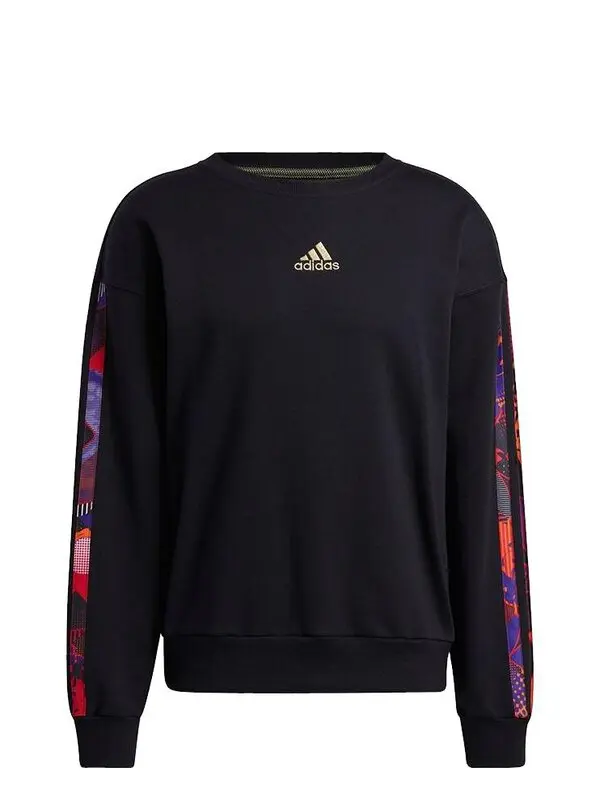 Adidas Graphic Print Crewneck Sweatshirt - Black