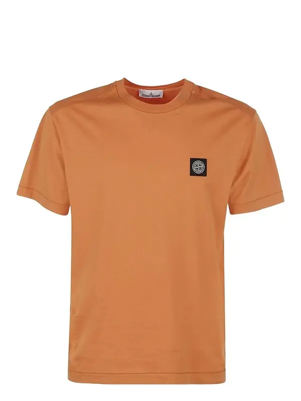 Stone Island Logo Patch T-shirt - Sienna