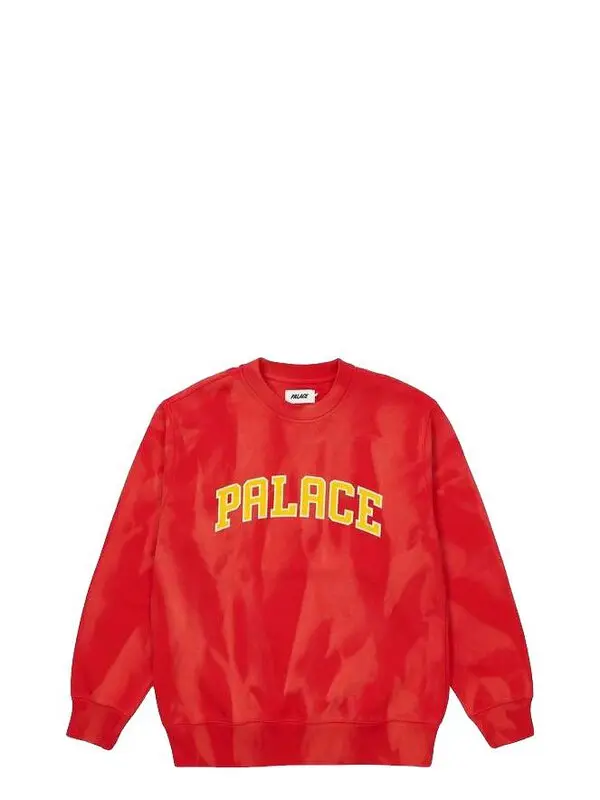 PALACE Try-dye Tie Dye Round Neck Alphabet Sports - Red