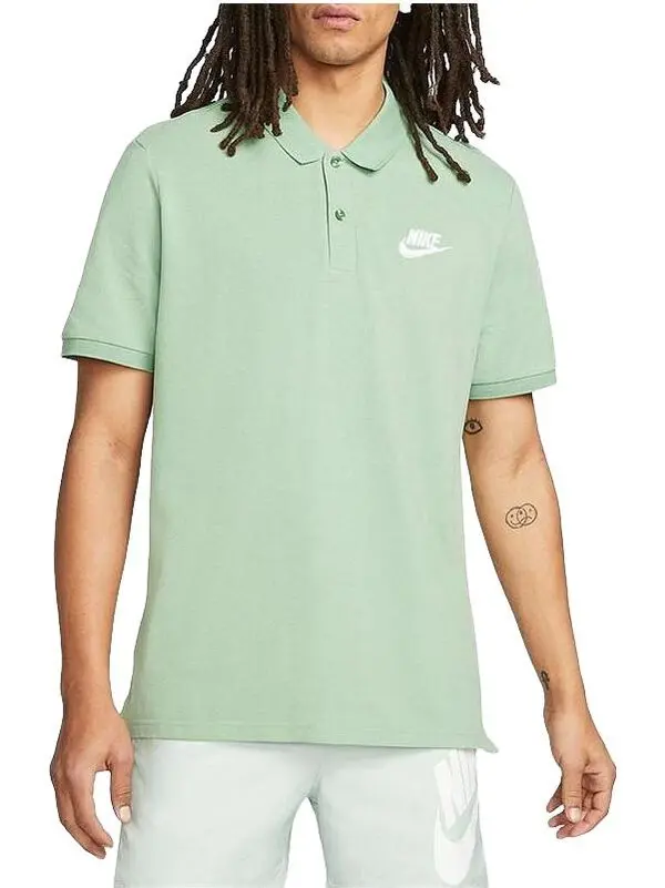 Nike Casual Sports Lapel Logo Solid Color Short Sleeve Polo Shirt Green - Multi-color