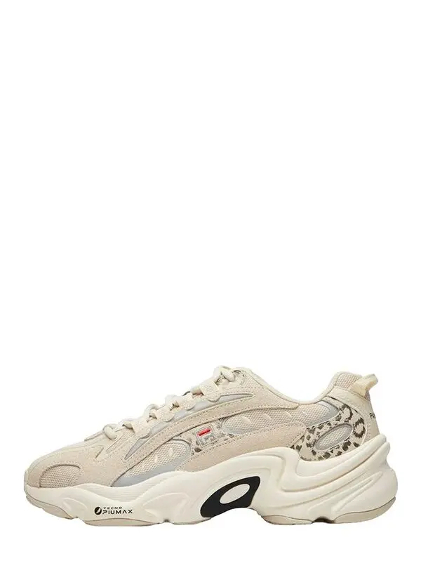 FILA Low Top Sneakers With Animal Print Detail - Creamy