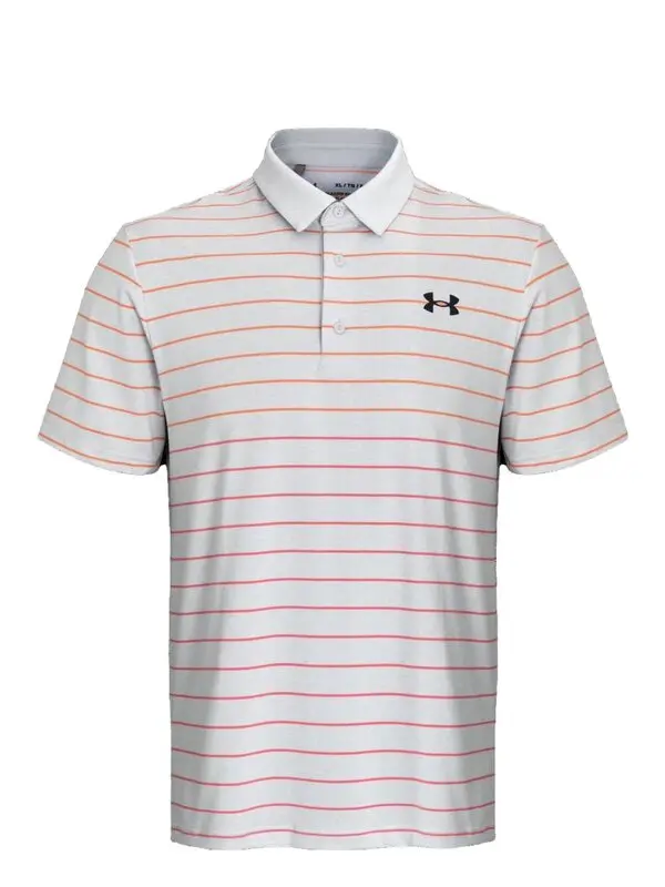 Under Armour Playoff 3.0 Stripe Polo Shirt 'grey Orange - Grey/orange