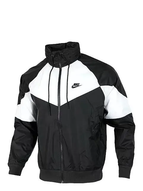 Nike Colorblock Windbreaker Jacket - Black And White
