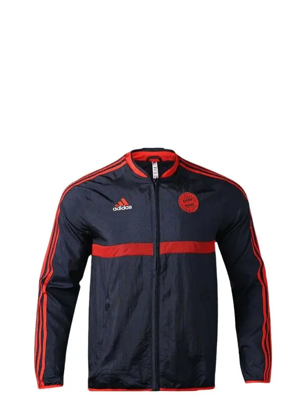 Adidas Fc Bayern Icons Woven Jacket - Night Navy/active Red