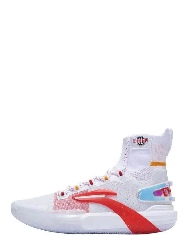 LI-NING Speed High Top Sneakers - White/red