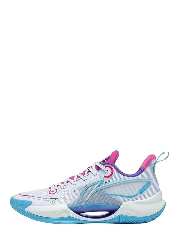 LI-NING Superlight V2 "ripple" Basketball Sneakers - Wax Blue/white/pink