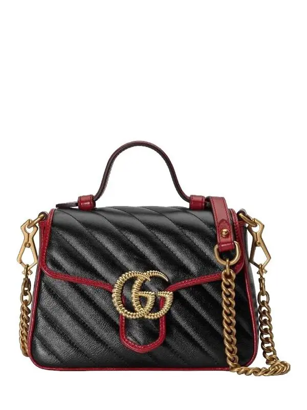Gucci Gg Marmont Mini Hand Bag - Black