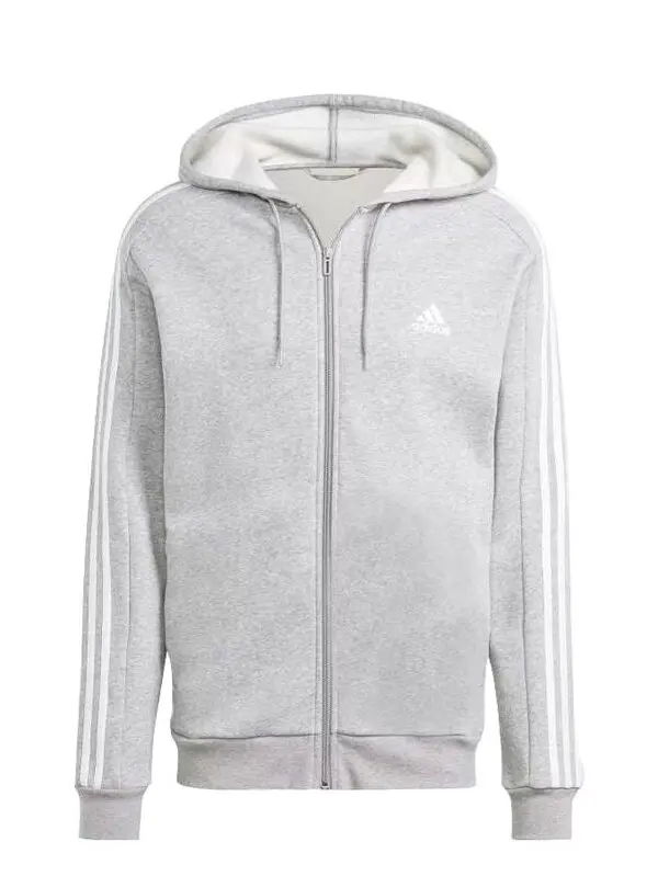Adidas Fleece 3-stripes Full-zip Hoodies - Grey