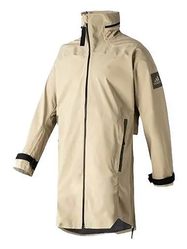 Adidas Hooded Mid-length Windbreaker Jacket - Brown