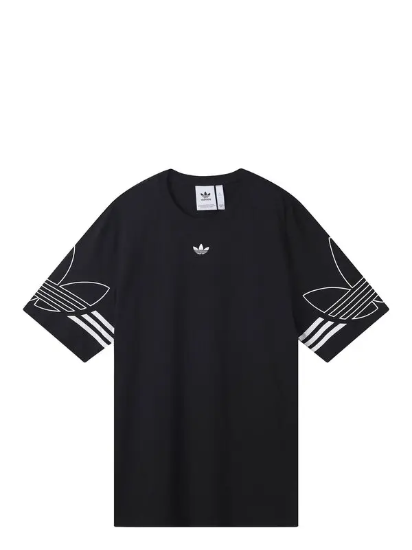 Adidas Originals Outline Tee Round Neck Short Sleeve - Black