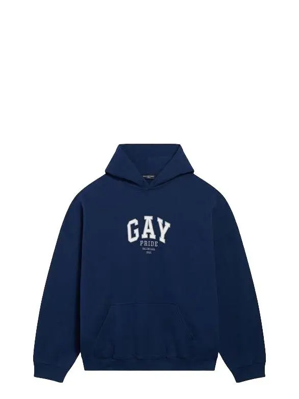 Balenciaga Pride Boxy Fit Hoodie - Navy