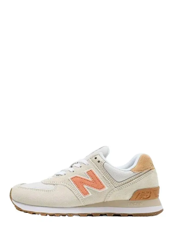 NEW BALANCE 574 Low Top Sneakers - Cream/orange