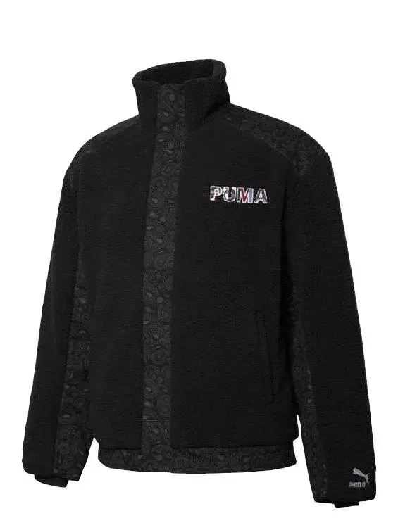 PUMA Logo Teddy Coat - Black
