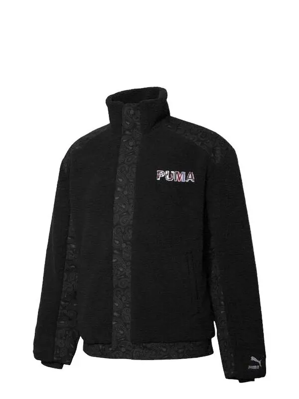 PUMA Logo Teddy Coat - Black