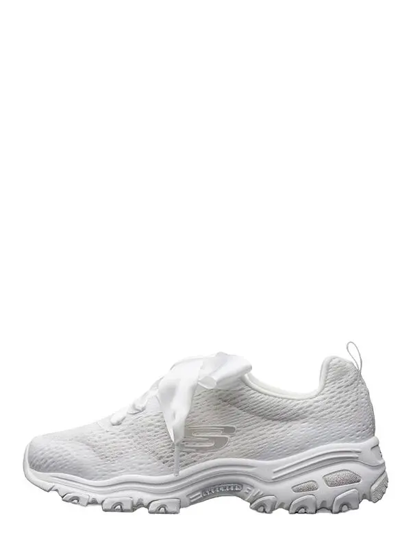 Sketchers D'lites 1.0 Gs Sneakers With Bow Detailing - White