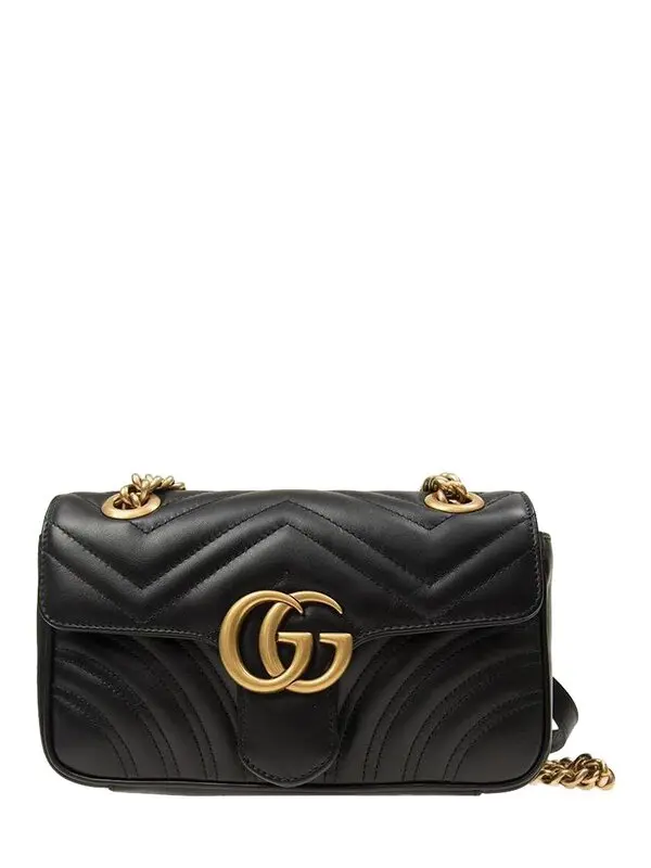Gucci Gg Marmont Quilted Leather Mini Shoulder Bag - Black
