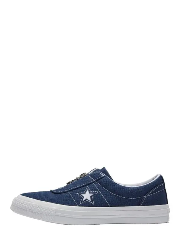 CONVERSE One Star Navy Zipper Low Top Sneakers - Blue