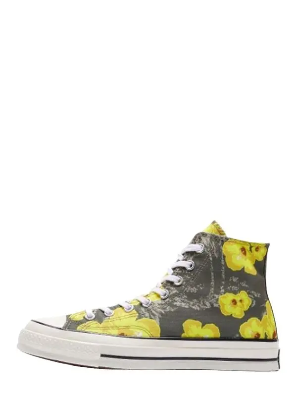CONVERSE Chuck 70 Hi 'paradise Floral' Lace Up Sneakers - Yellow/gray