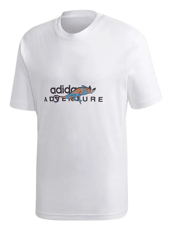 Adidas Originals Adv Graphic Tee Alphabet Printing Sports Short Sleeve - White