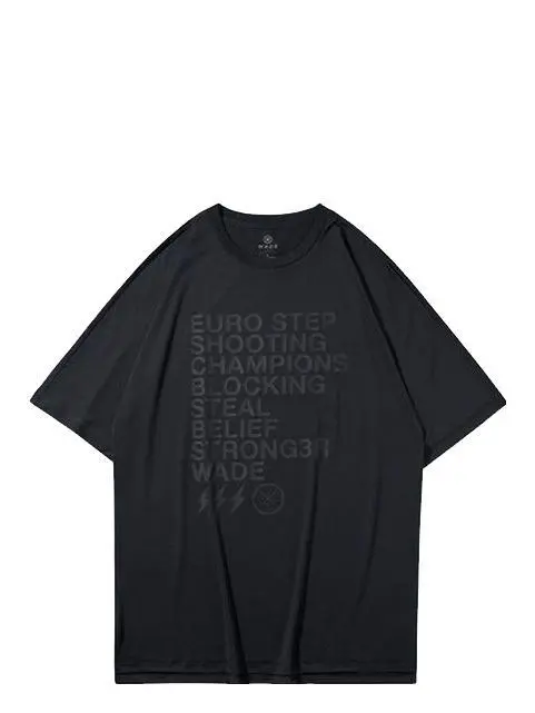 LI-NING Wade Series Alphabet Printing Short Sleeve Tee 'black - Black/grey