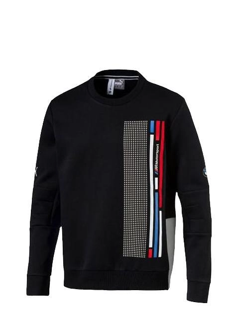 PUMA Bmw Motorsport Contrasting Colors Sports Pullover Round Neck - Black